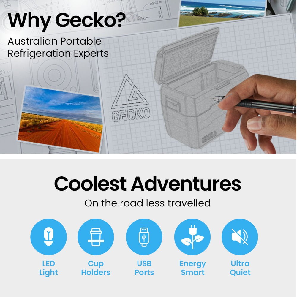 Gecko 55L Portable Fridge Freezer 12V/24V/240V - Major 4x4